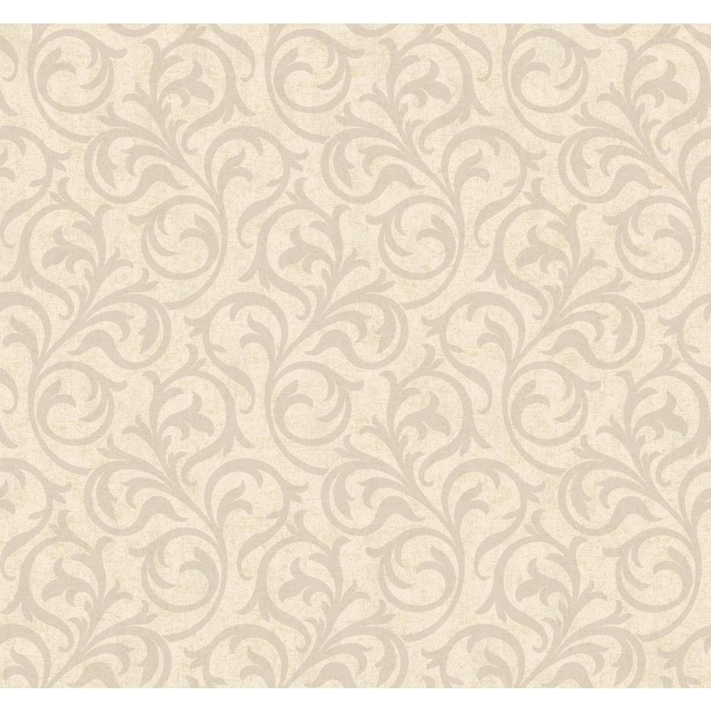 Beige Scroll Wallpaper