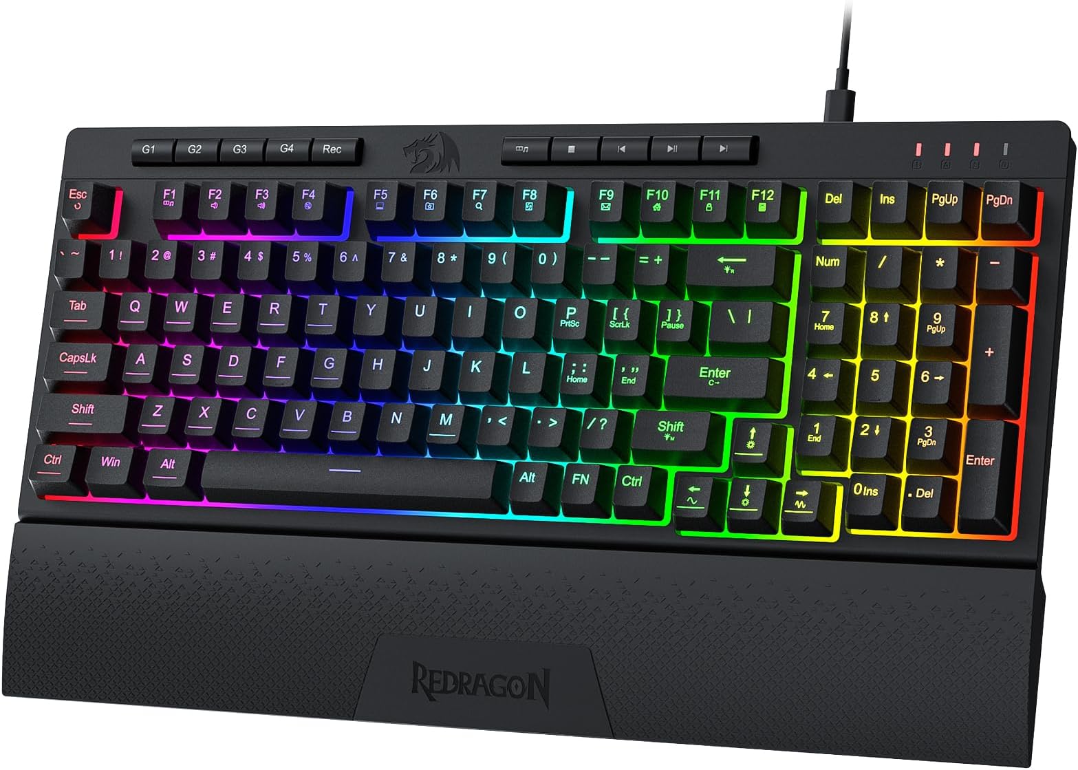 Redragon K515 Shiva Teclado para juegos de membrana RGB con cable, teclado de tacto mecánico de ...