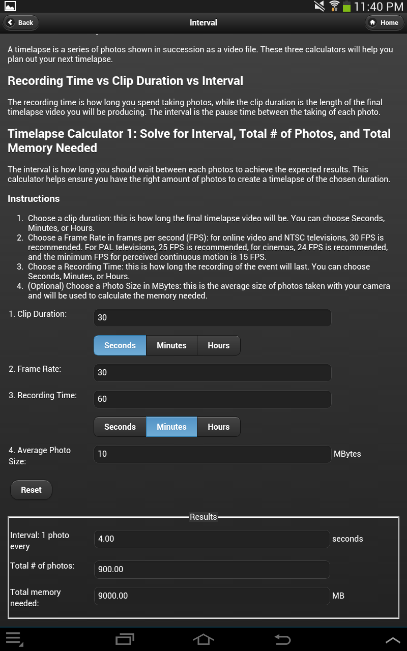 Camera Calculators - App on Amazon Appstore
