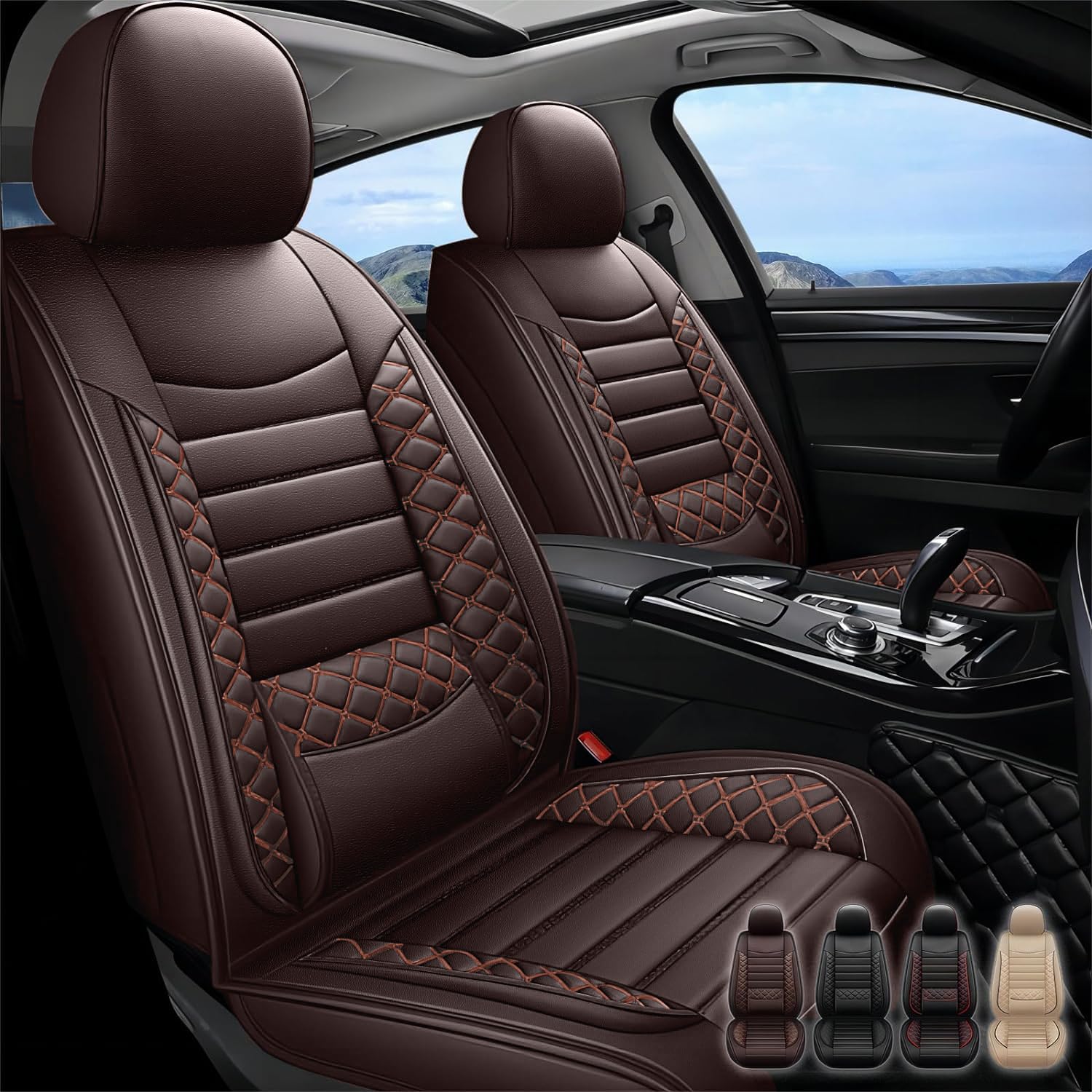 Amazon.com: WQCXYHW 5 Seat Leather Car Seat Covers for Mercedes Benz ...