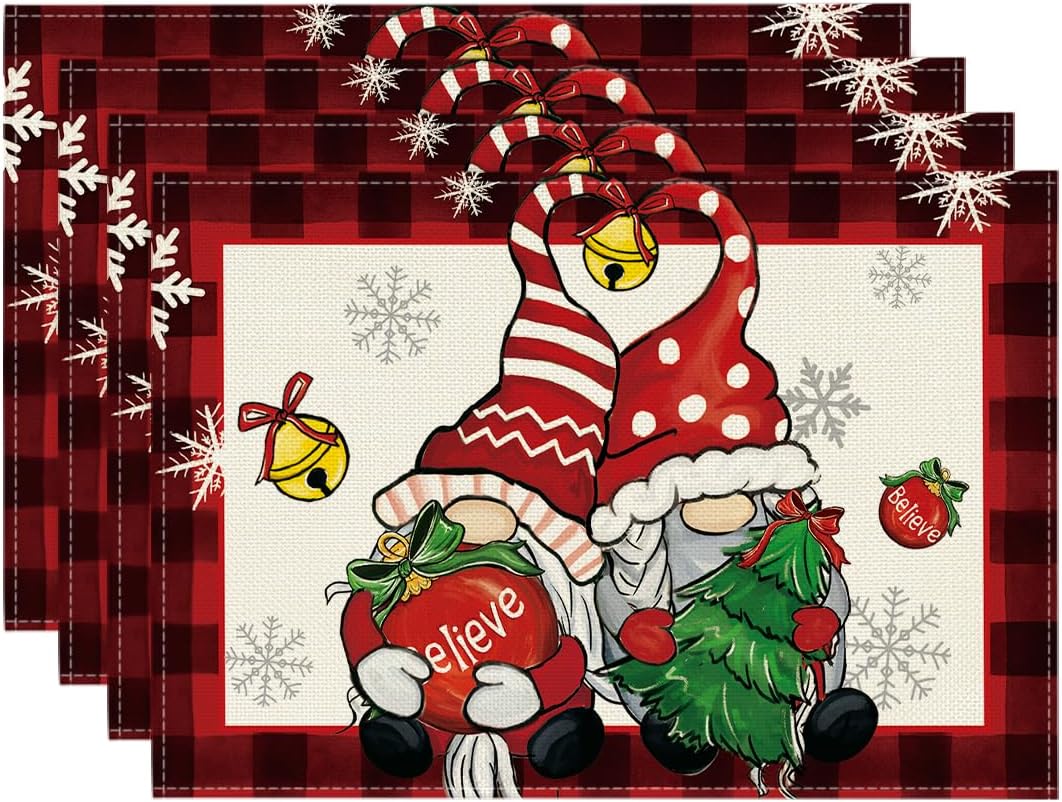 Amazon.com: Artoid Mode Gnome Believe Xmas Balls Christmas Placemats ...