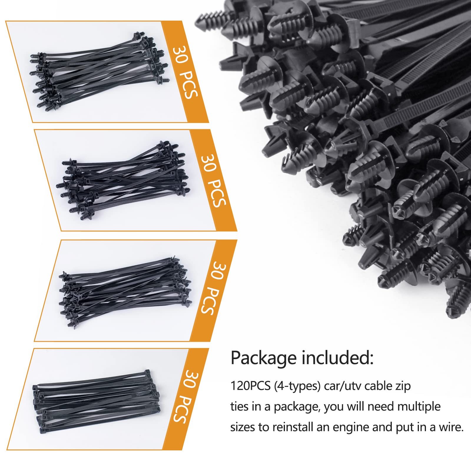 Snapklik.com : Xislet Universal Push Mount Cable Zip Tie Compatible