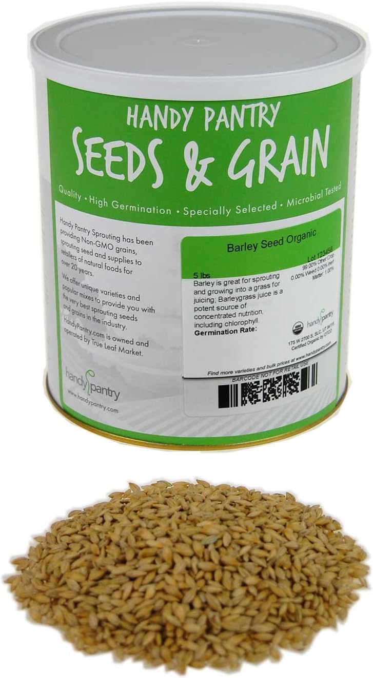 Amazon.com: Organic Barley Seeds -4.5 Lbs - Whole (Hull Intact ...