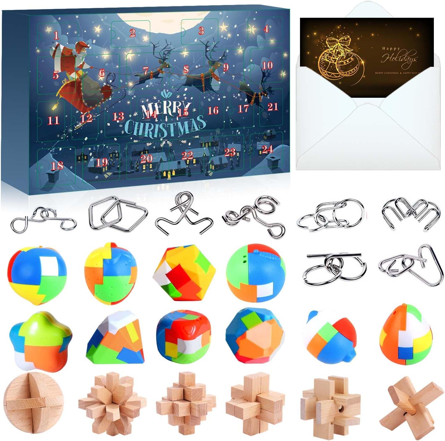 Amazon.com: Brain Teaser Advent Calendar 2024 for Kids - 24 Days of ...