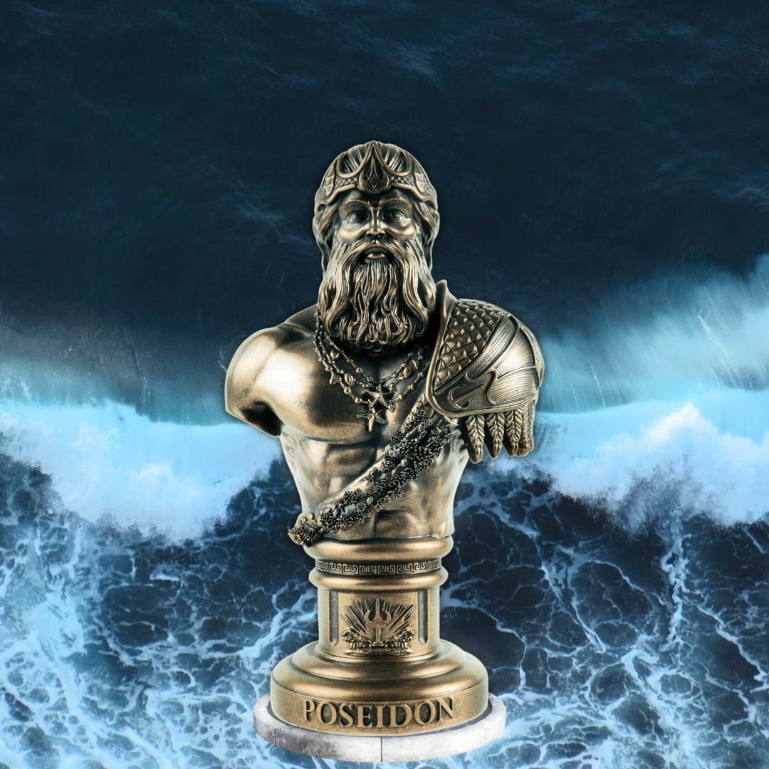 Snapklik.com : Poseidon Greek God Of The Sea Bust Statue Collectible ...