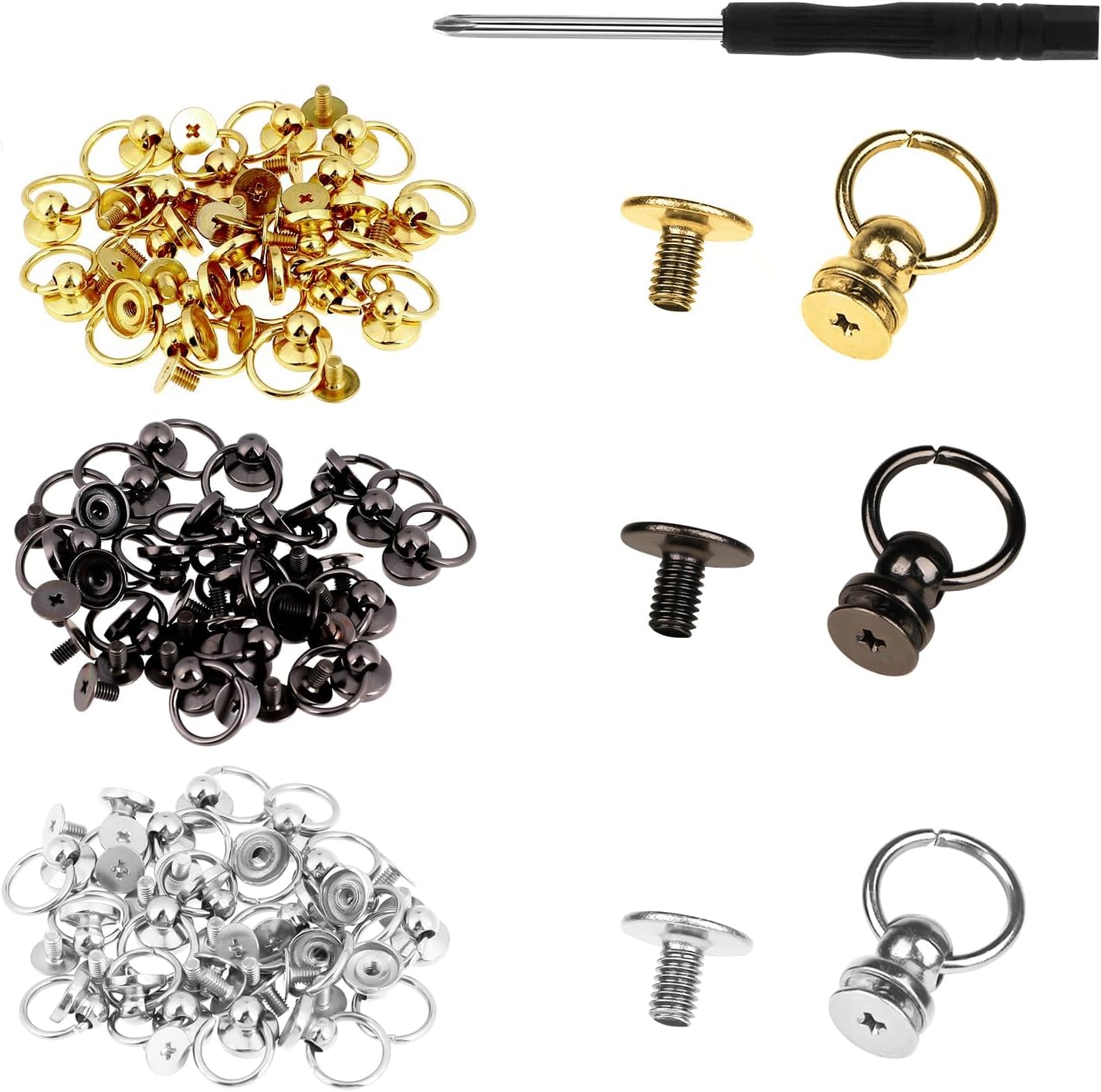 Amazon.com: 30 Set Rivets for Leather Crafting, Zinc Alloy Leather ...