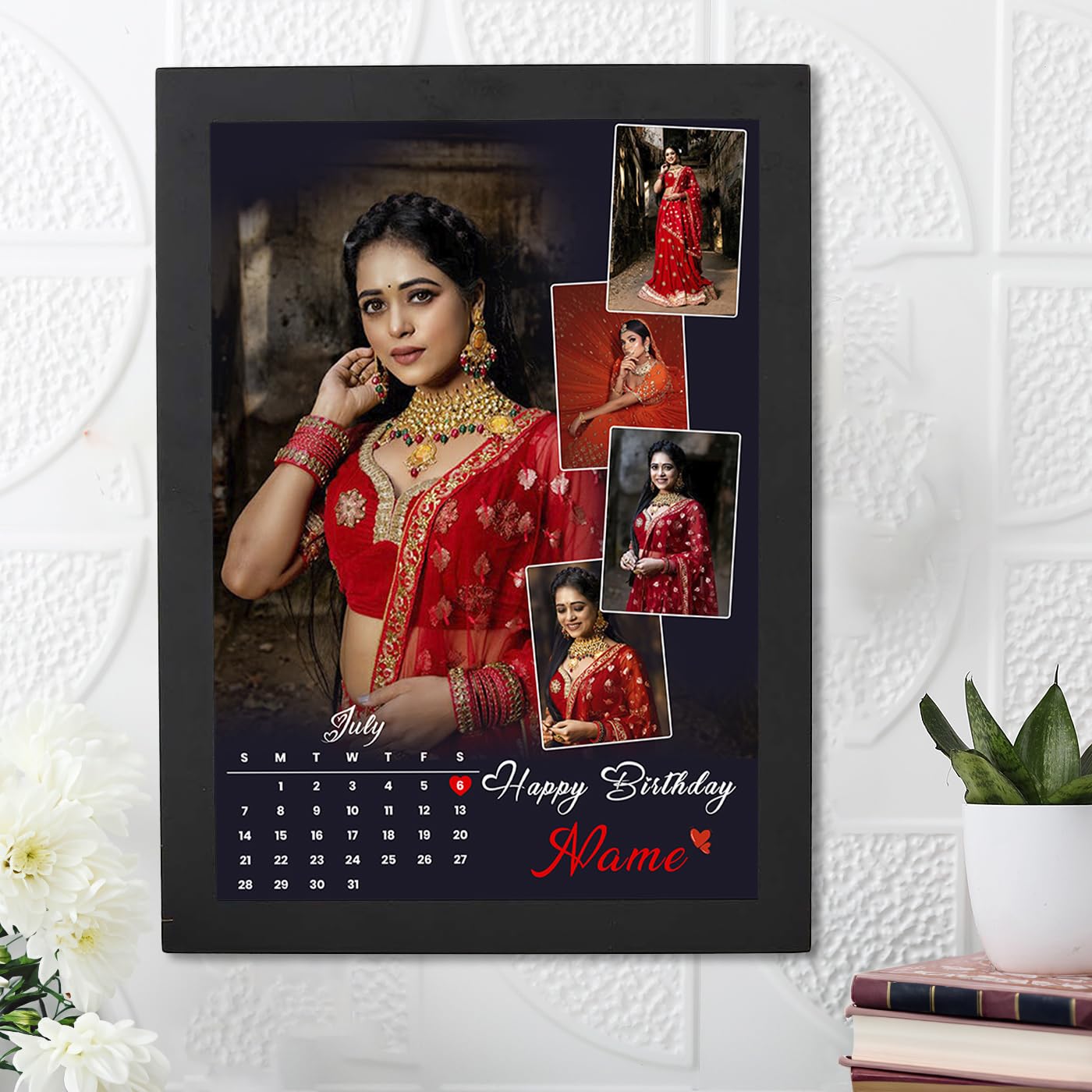 MAKEPHOTOGIFTS Birthday Calendar Photo Frame, Customisable with ...