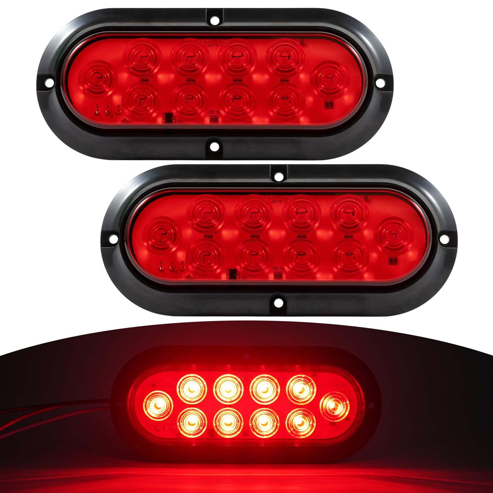 Amazon.com: RUNHWEE Led Trailer Lights Kit,2Pcs 6" Oval Tail Lights 10 ...