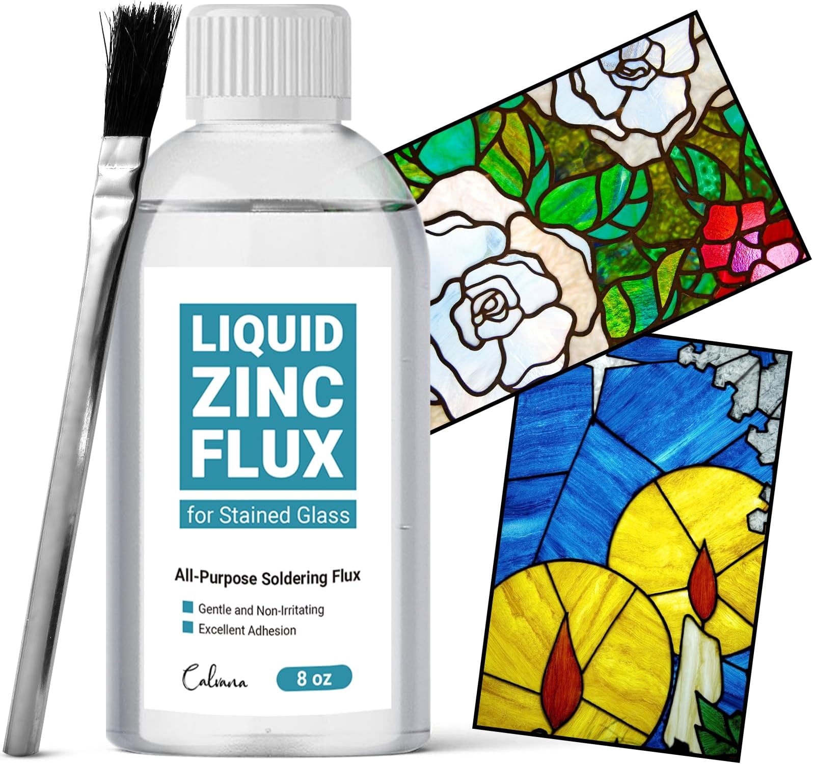 Calvana 8oz Liquid Solder Flux for Stained Glass, Handy Soldering Flux ...