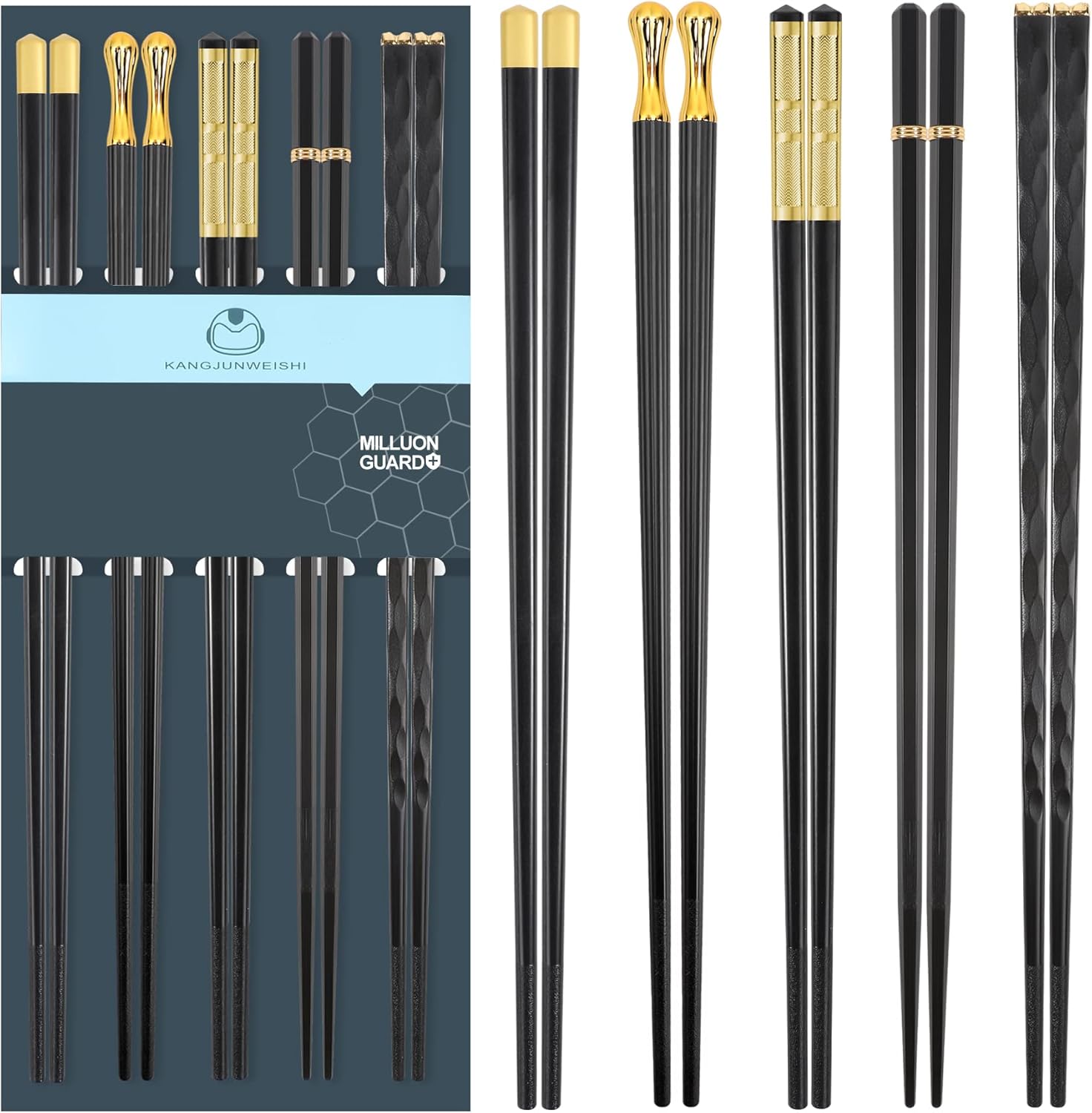 Amazon.com: 5 Pairs Fiberglass Chopsticks-Reusable Chopsticks ...