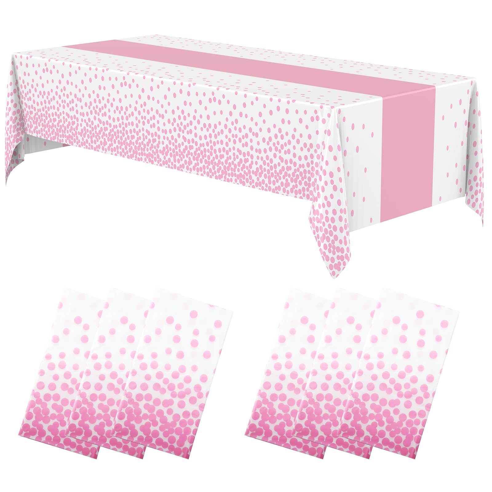 Amazon.com: Oudain 6 Pcs White and Pink Tablecloth for Parties Plastic ...