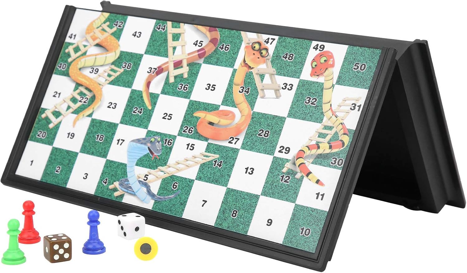 Snake Ladder Chess Game, Plastic Material Foldable Chess Game, Magnetic ...