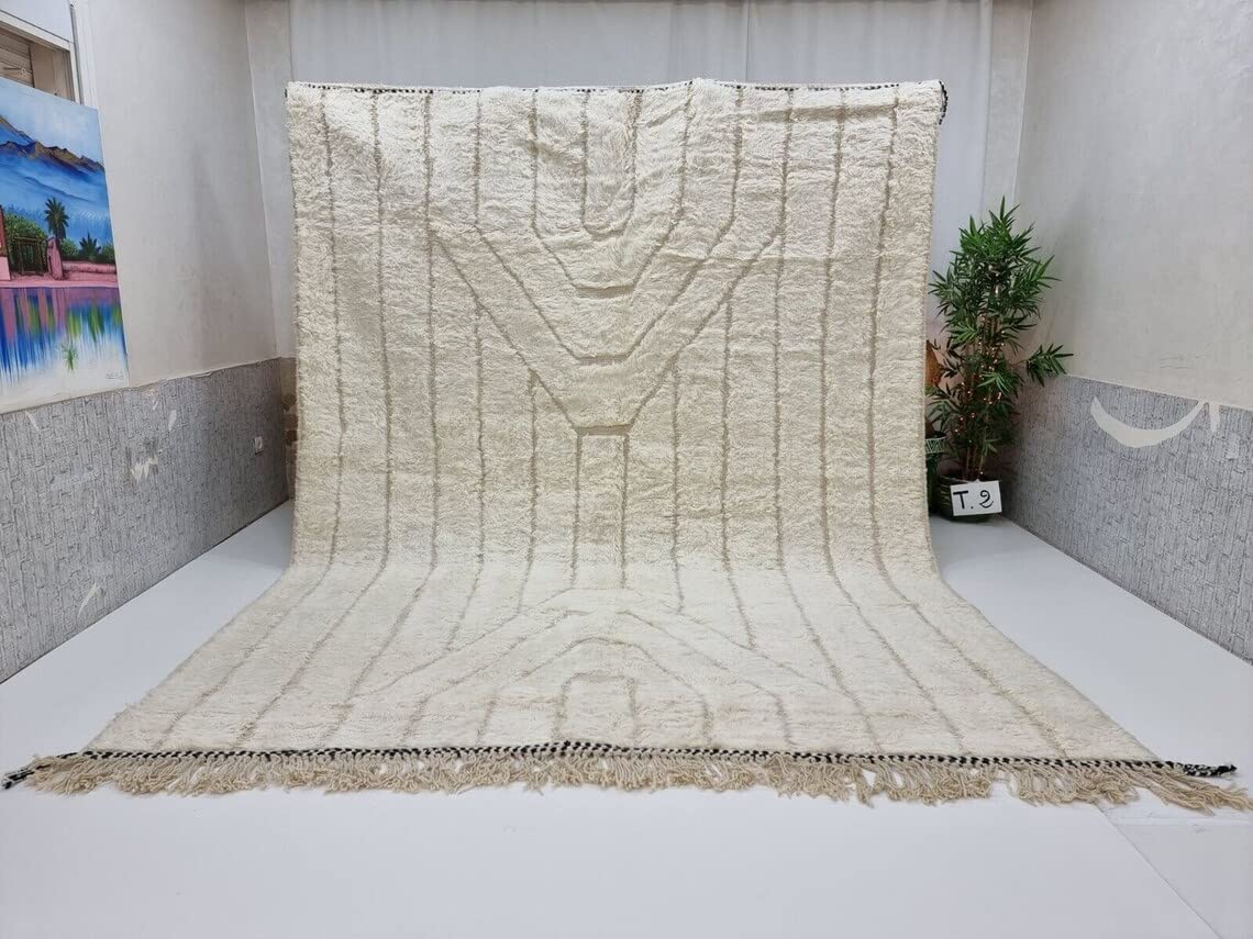 Amazon.com: Moroccan Berber rug - Beni ourain rug - all wool berber rug ...