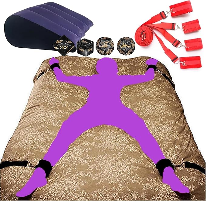Amazon.com: Bondaged Kit Bed Restraints for Ankles and Wrist Bar Sex ...