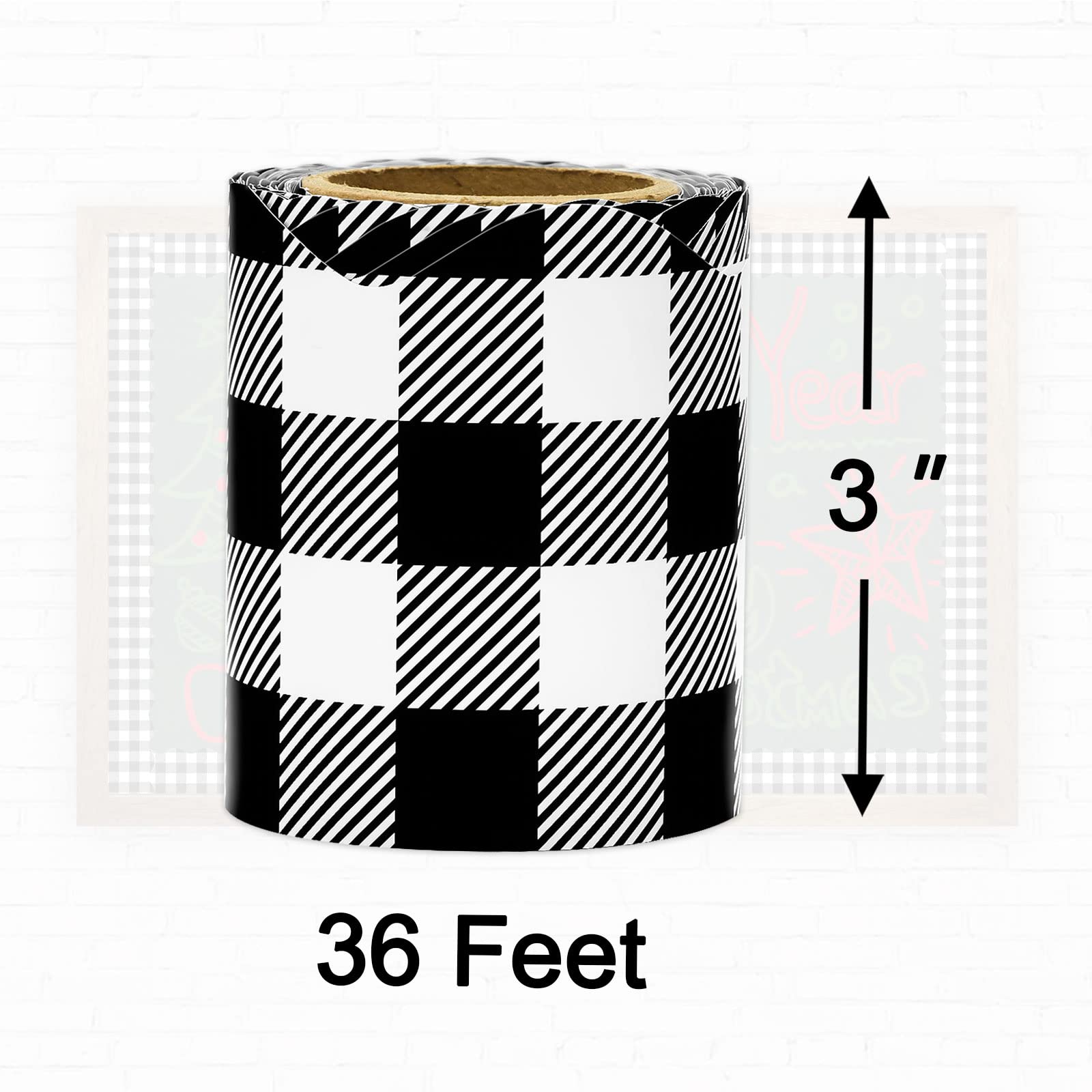 Snapklik.com : 36 Feet Black White Buffalo Plaid Bulletin Board Border ...