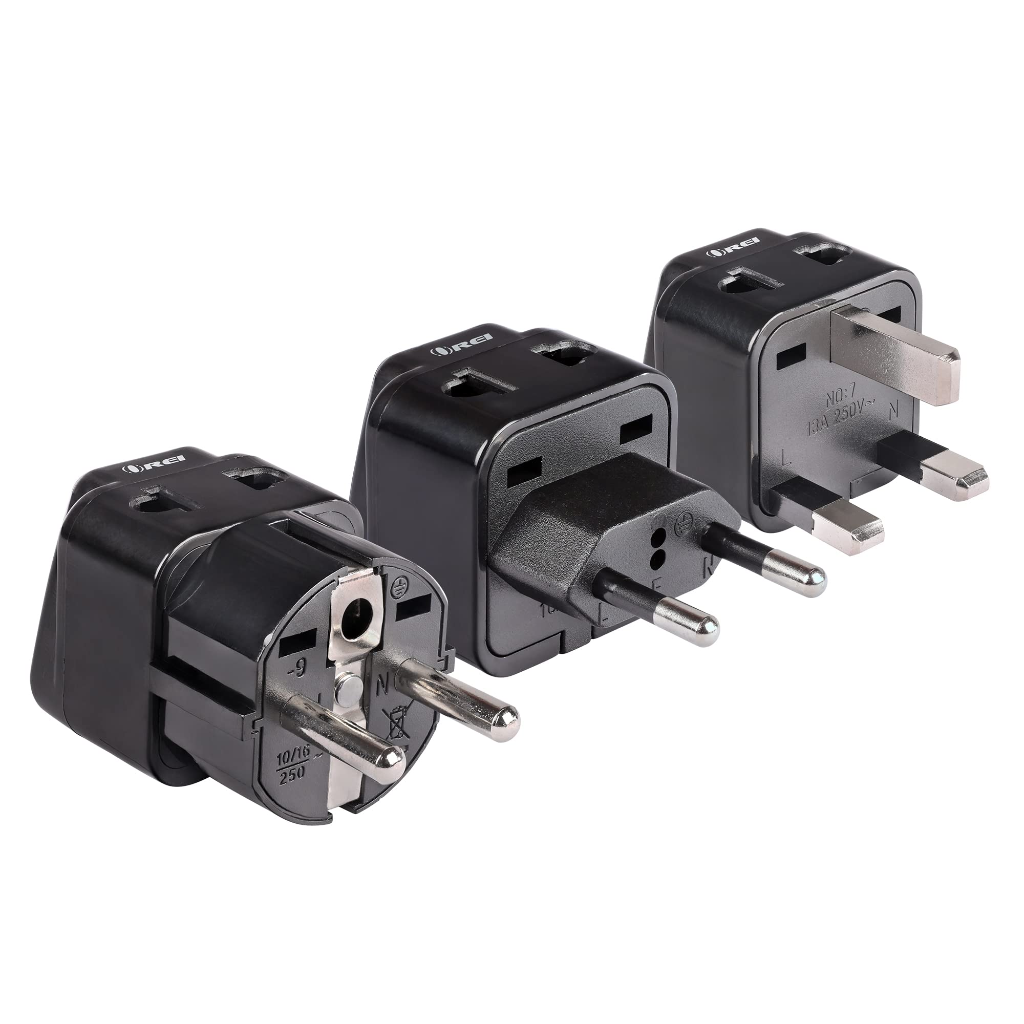 Buy OREI European Adapter Set - Schuko Type E/F, Type C and Type G ...