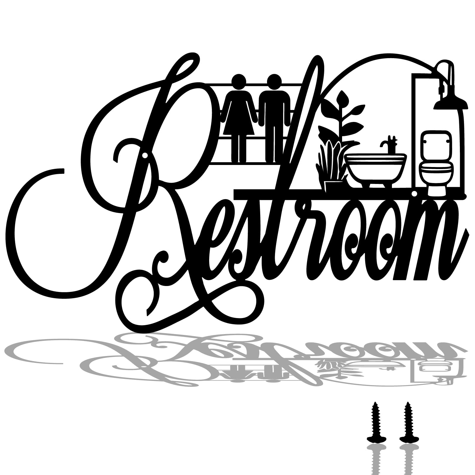 Amazon.com: FengPingZi, Restroom Sign Metal Wall Decor for Modern Home ...