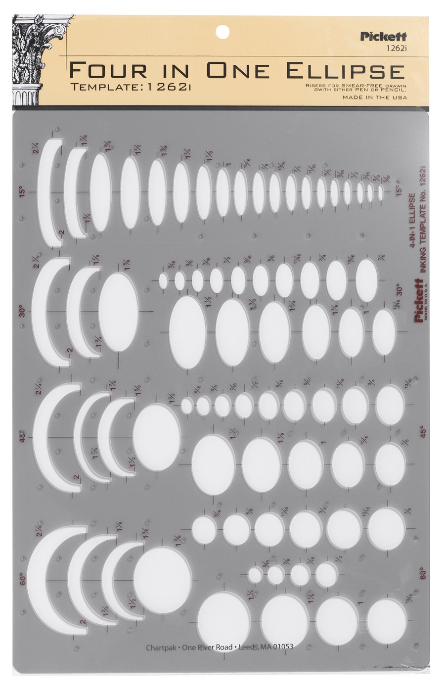 Amazon.com : Pickett Four-In-One Ellipse Template (1262I) : Technical ...