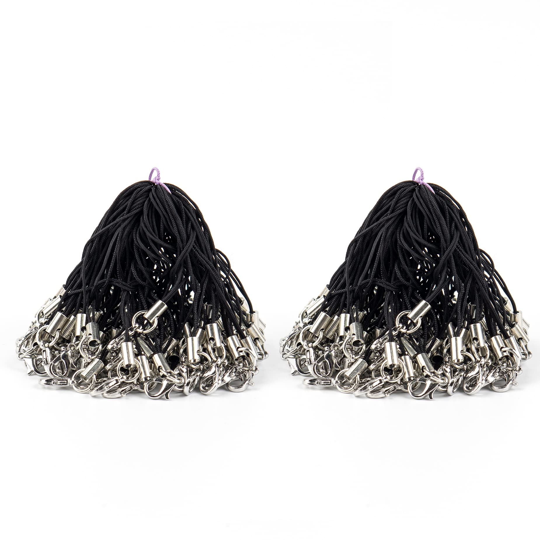 Amazon.com: AUEAR, 200 Pack Black Lanyard Lobster Clasp Lariat Cord ...