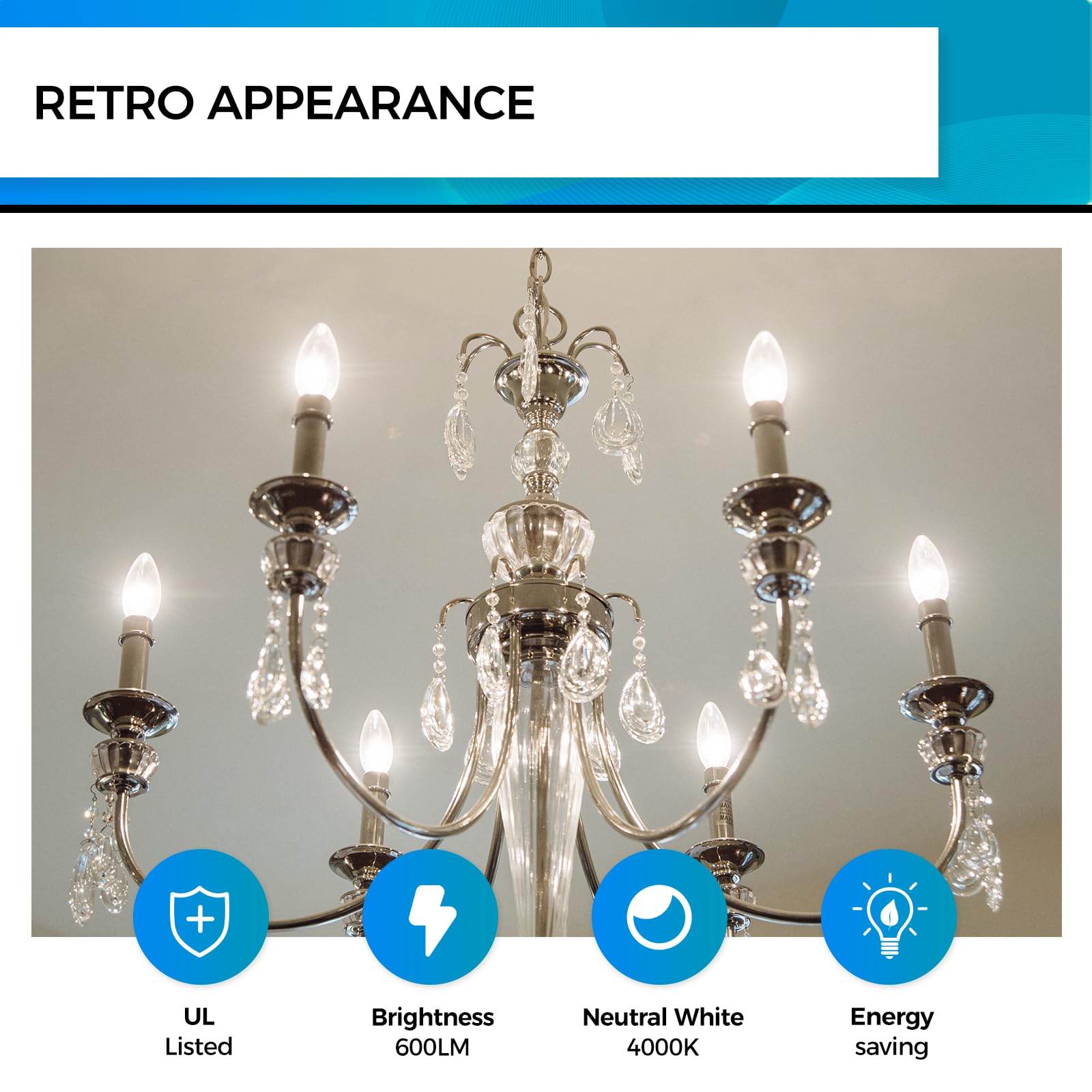 Snapklik.com : E12 LED Bulb 60 Watt, Candelabra Light Bulbs Non ...