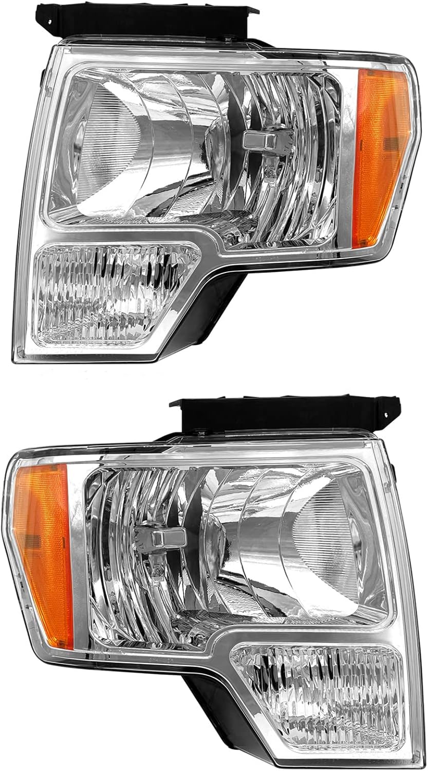 Amazon.com: Car Headlight Assembly Pair for 2009-2014 Ford F150 Pickup ...