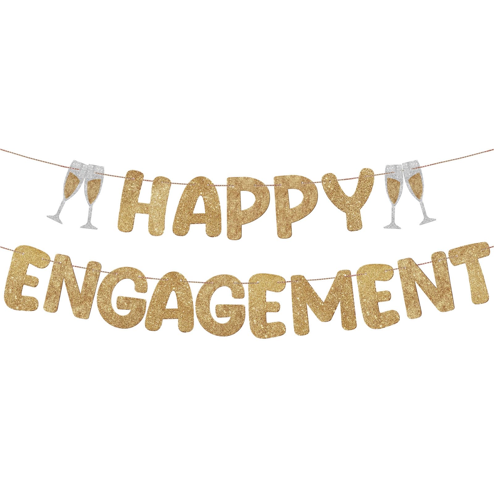 Amazon.com: Breling Pre Strung Happy Engagement Banner Glitter Happy ...