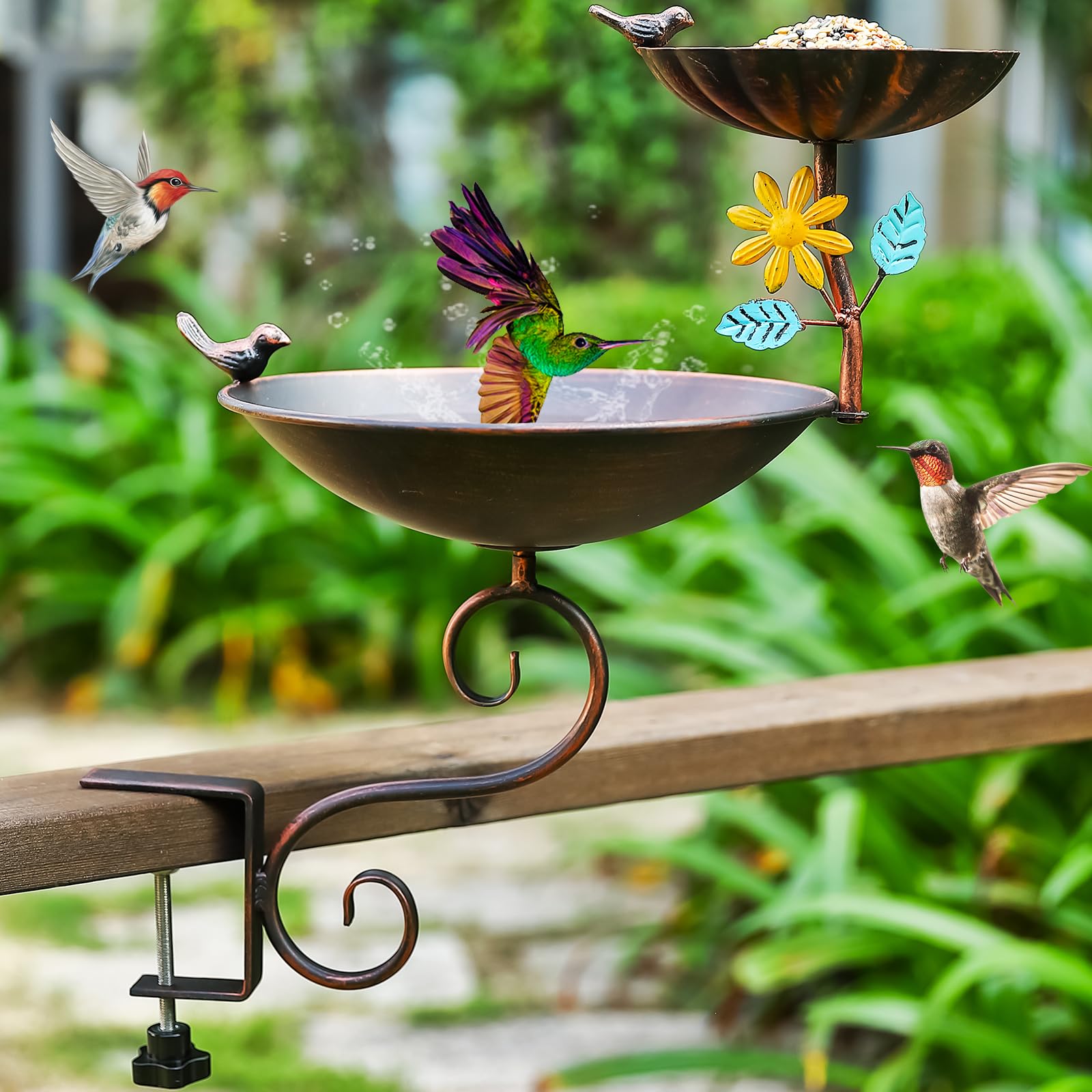 Snapklik.com : Aifeorzo Deck Mounted Bird Bath, Balcony Bird Bath And ...
