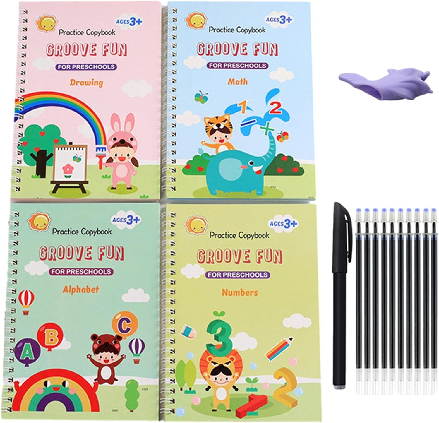 Practice Copybook 4 Pack Practice Copybook For Kids Reusable Groove ...