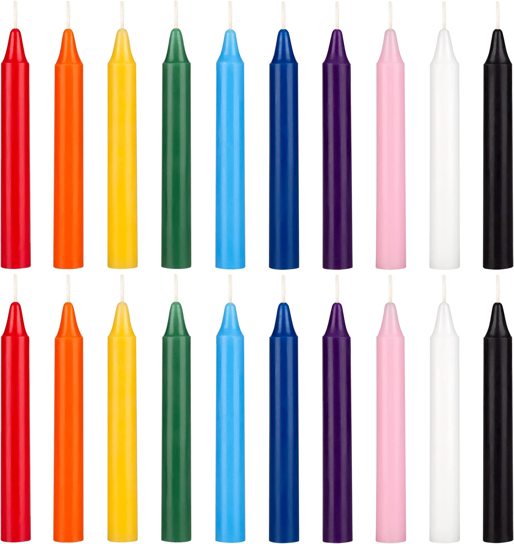 Amazon.com: YIIA 100 pcs Unscented Assorted Colors Mini Taper Candle ...