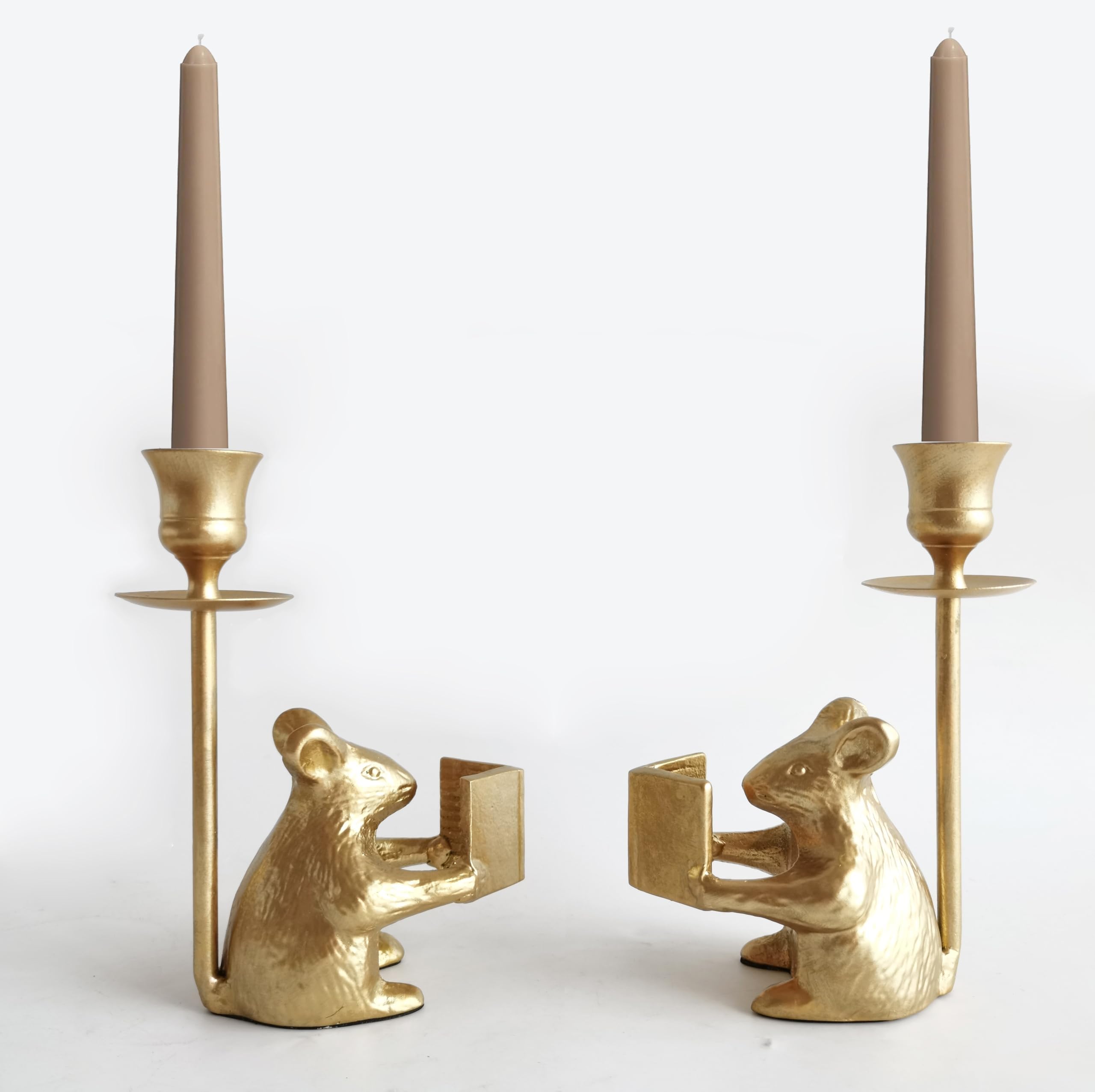 Amazon.com: Yofab Vintage Brass Mouse Shape Candlestick Holders for ...