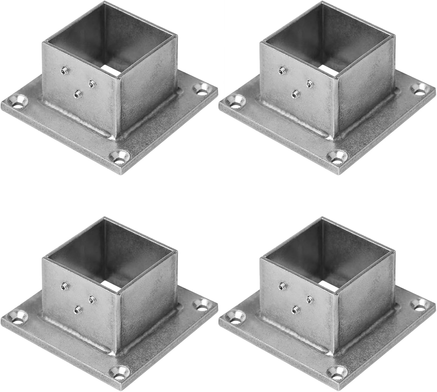 Amazon.com: eoere 4 PCS 2" Square Post Flange Base, 304 Stainless Steel ...