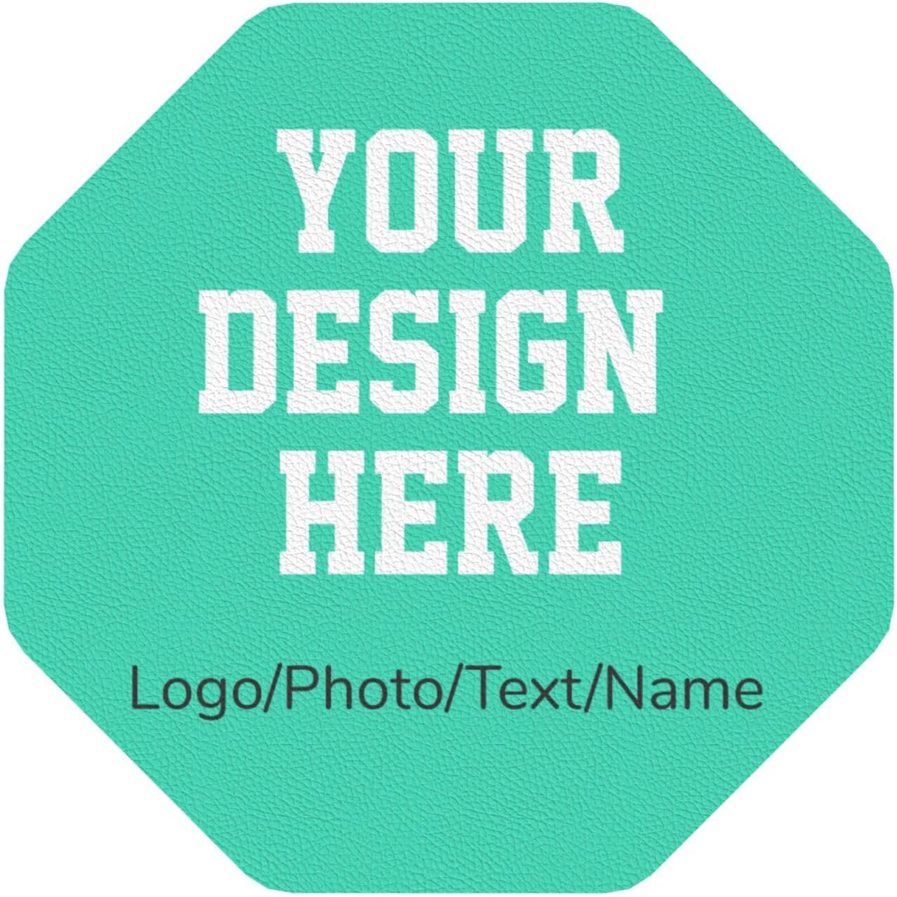 Amazon.com: Design Logo Image Custom Octagon Leather Coasters ...