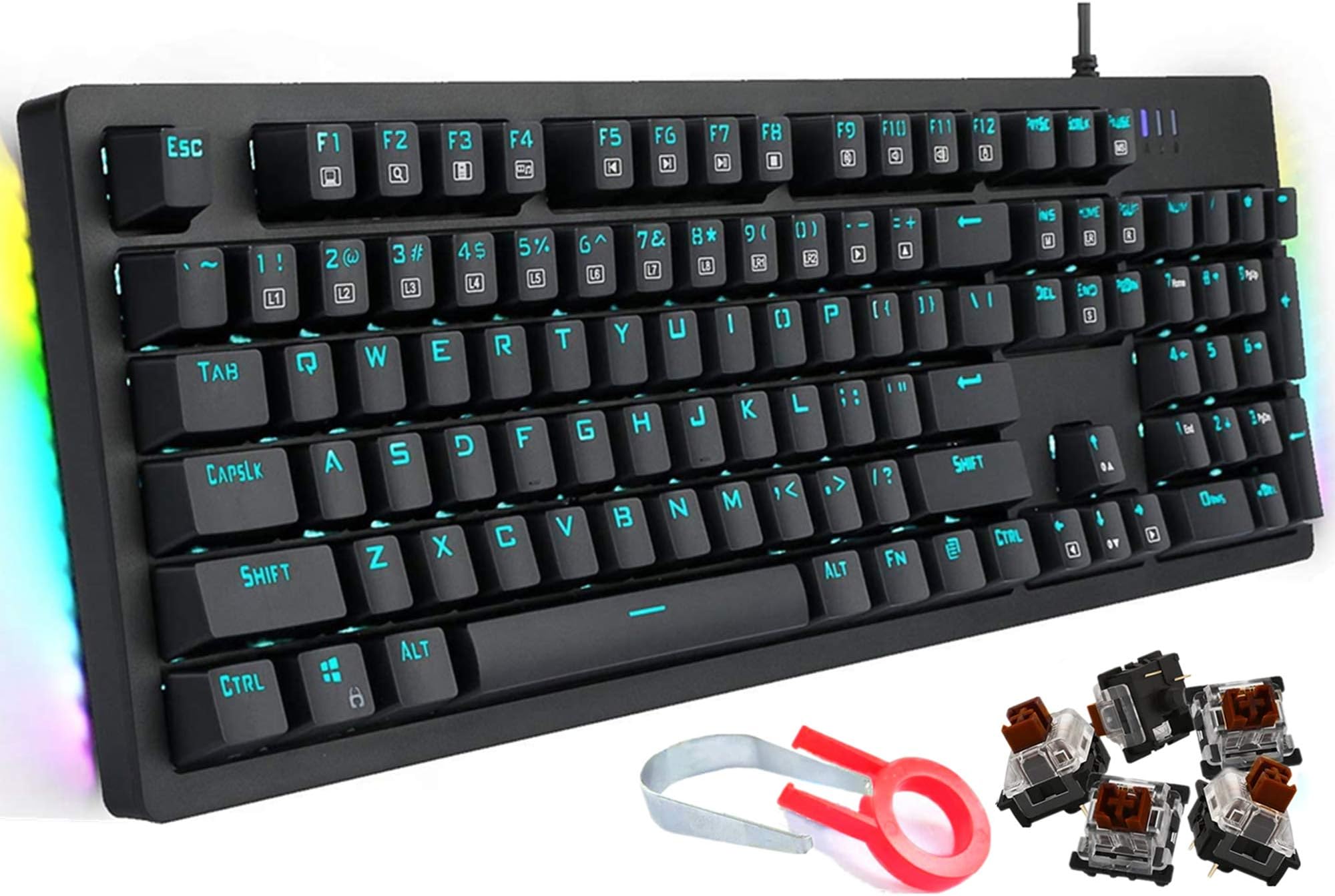 Amazon.com: E-YOOSO Mechanical Keyboard Wired Gaming Keyboard with ...
