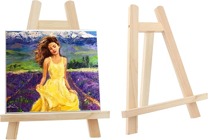 2 Pcs Mini Wooden Easel Stand, Tabletop Display Easel Small Painting ...