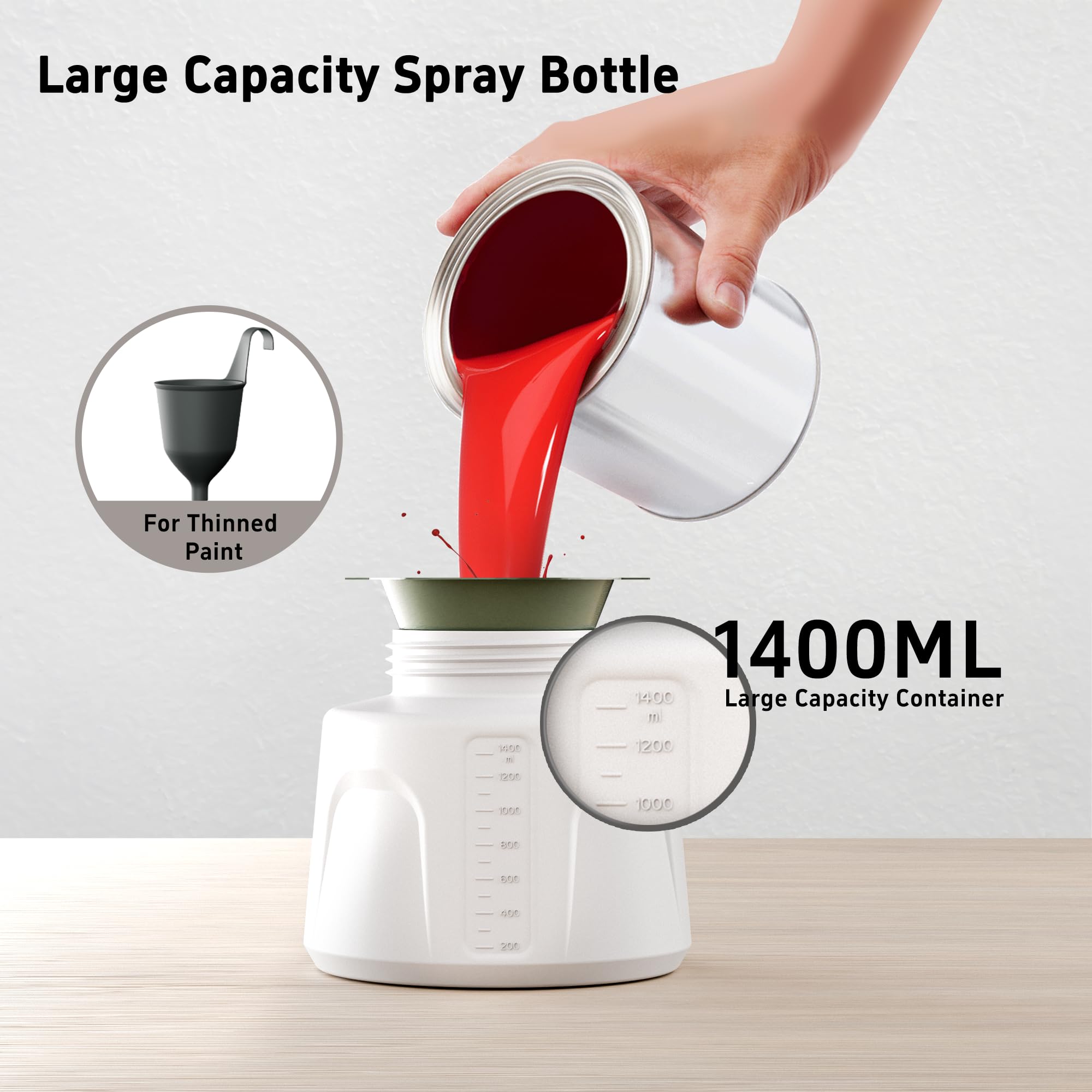 Snapklik.com : 850W HVLP Paint Sprayer, 1400ml Large Container Spray Paint Gun, 4 Nozzles, 3 ...