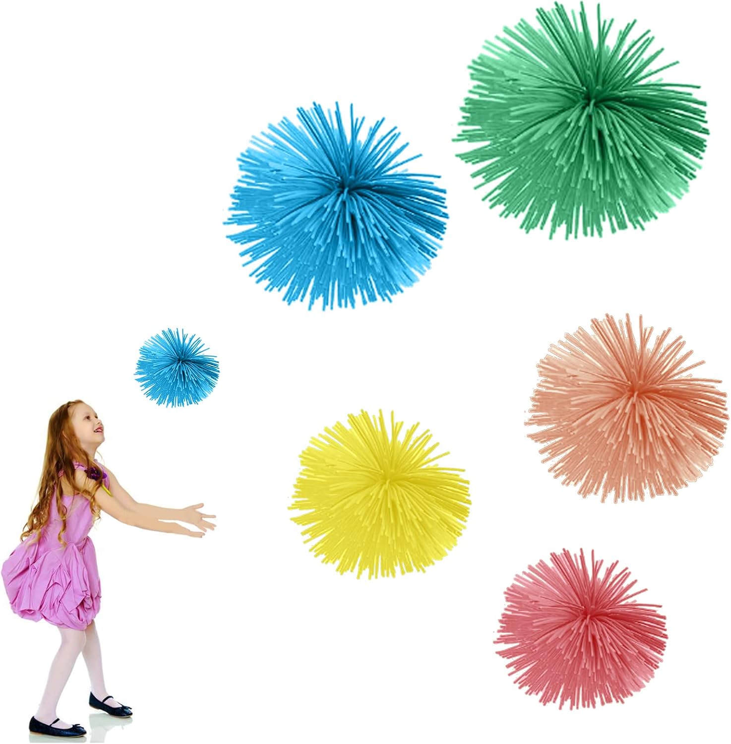 Stringy Balls, Sensory Fidget Stringy Balls, 5 Stück Silikon Strähniger ...