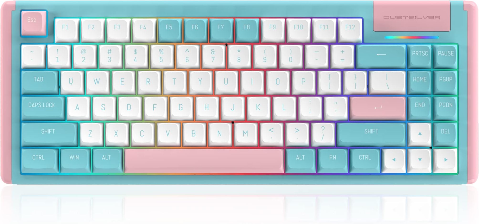 DUSTSILVER K84 Wired Gaming Keyboard, 75% US Layout 84 Keys Ultra ...