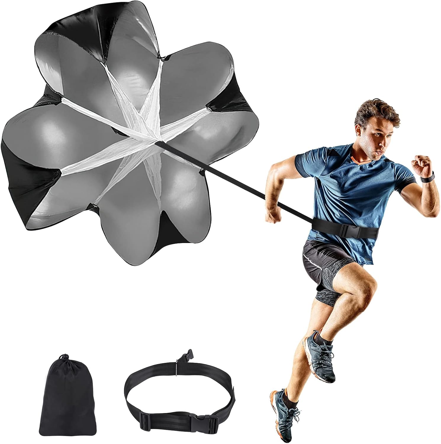 Amazon.com : GIEMIT Running Speed Parachute 56" Speed Resistance ...