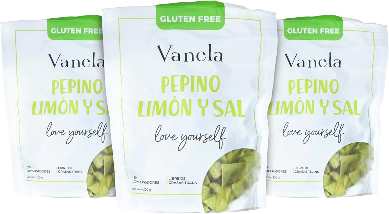 VANELA Snacks Saludables - Chips de Pepino Bolsas Grandes de 200g ...