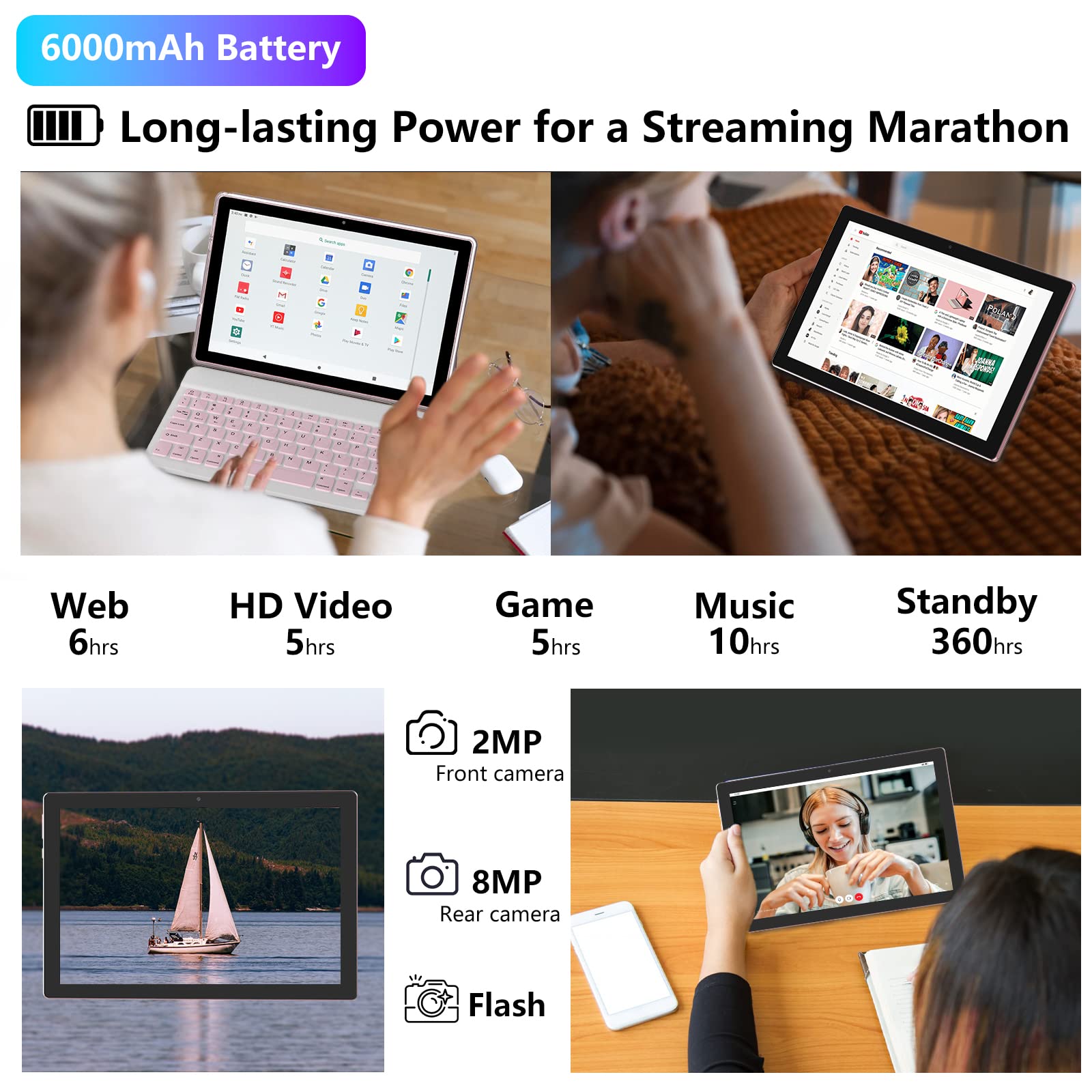 Snapklik.com : RUIQIAI Tablets 2024 Newest 2 In 1 Tablet