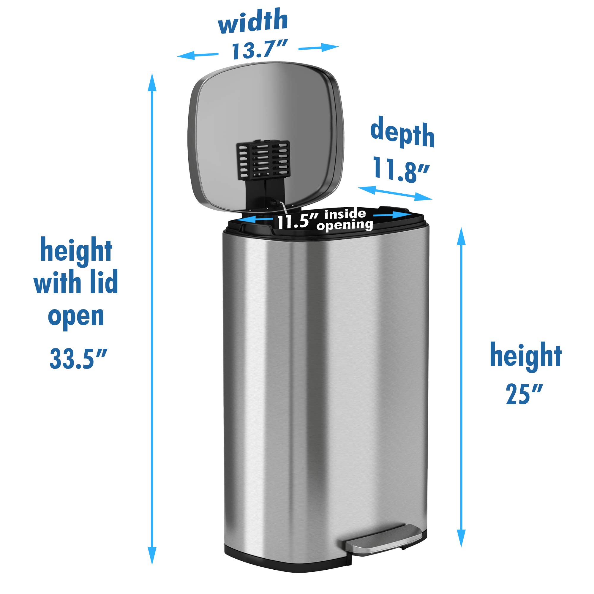Snapklik.com : iTouchless SoftStep 8 Gallon Step Trash Can