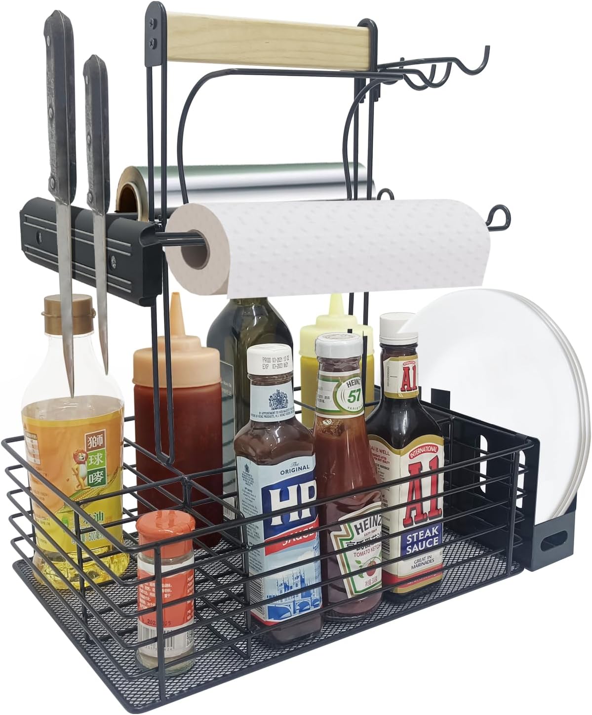 Amazon.com: CANSHOW Grill Caddy,BBQ Condiment Organizer for Outdoor ...