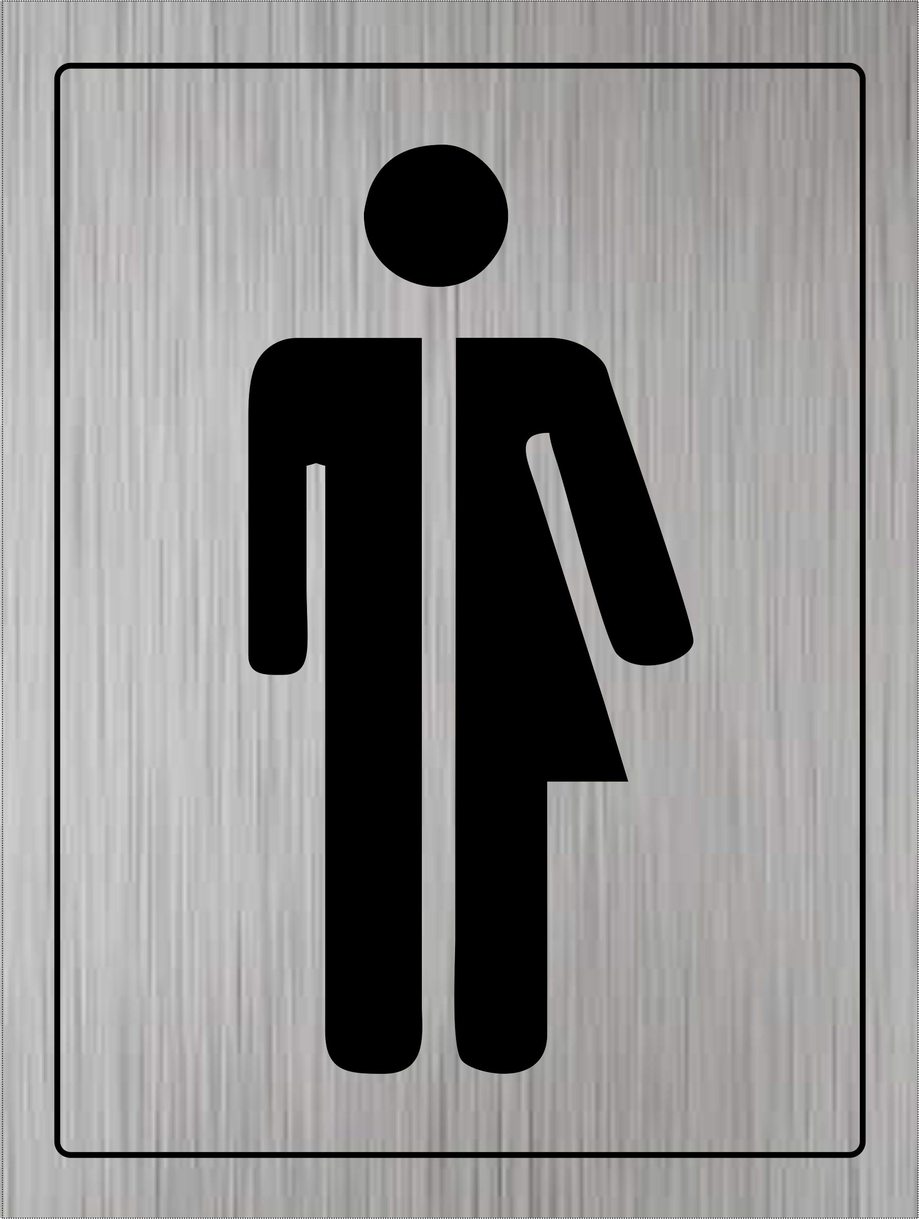 Buy Gender Neutral Unisex Toilet Sign Aluminium Adhesive Toilets Loo ...