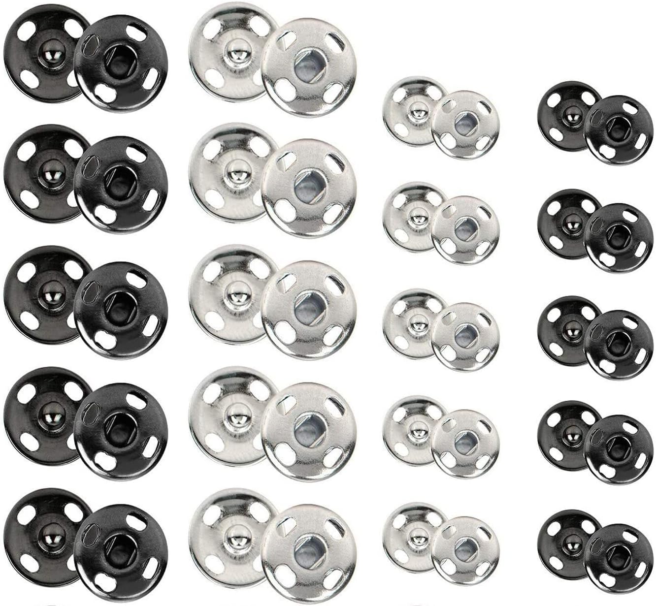 Amazon.com: Willrain Sewing Snaps,120 Sets 8 mm and 10 mm,Black and ...