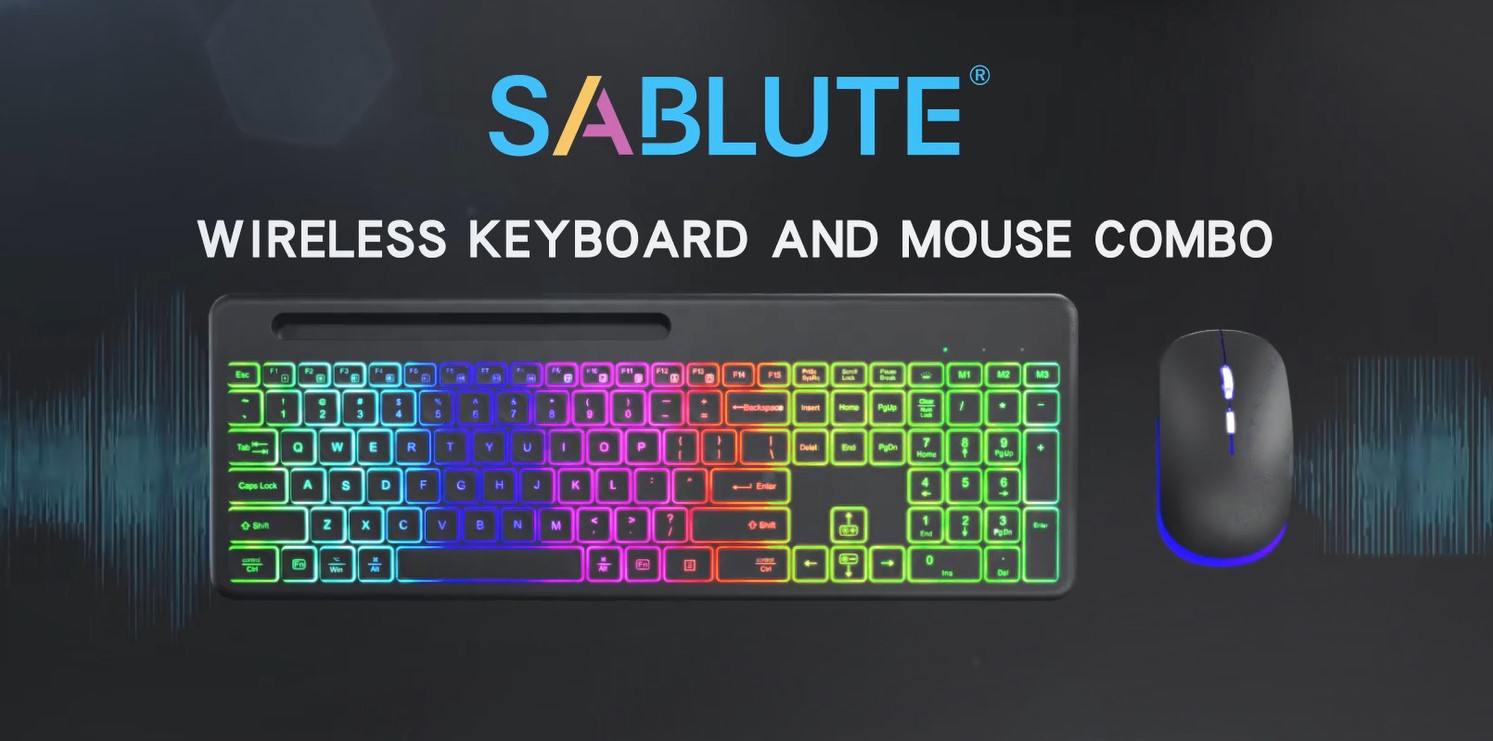 Watch SABLUTE Backlit Wireless Backlit Keyboard & Mouse on Amazon Live