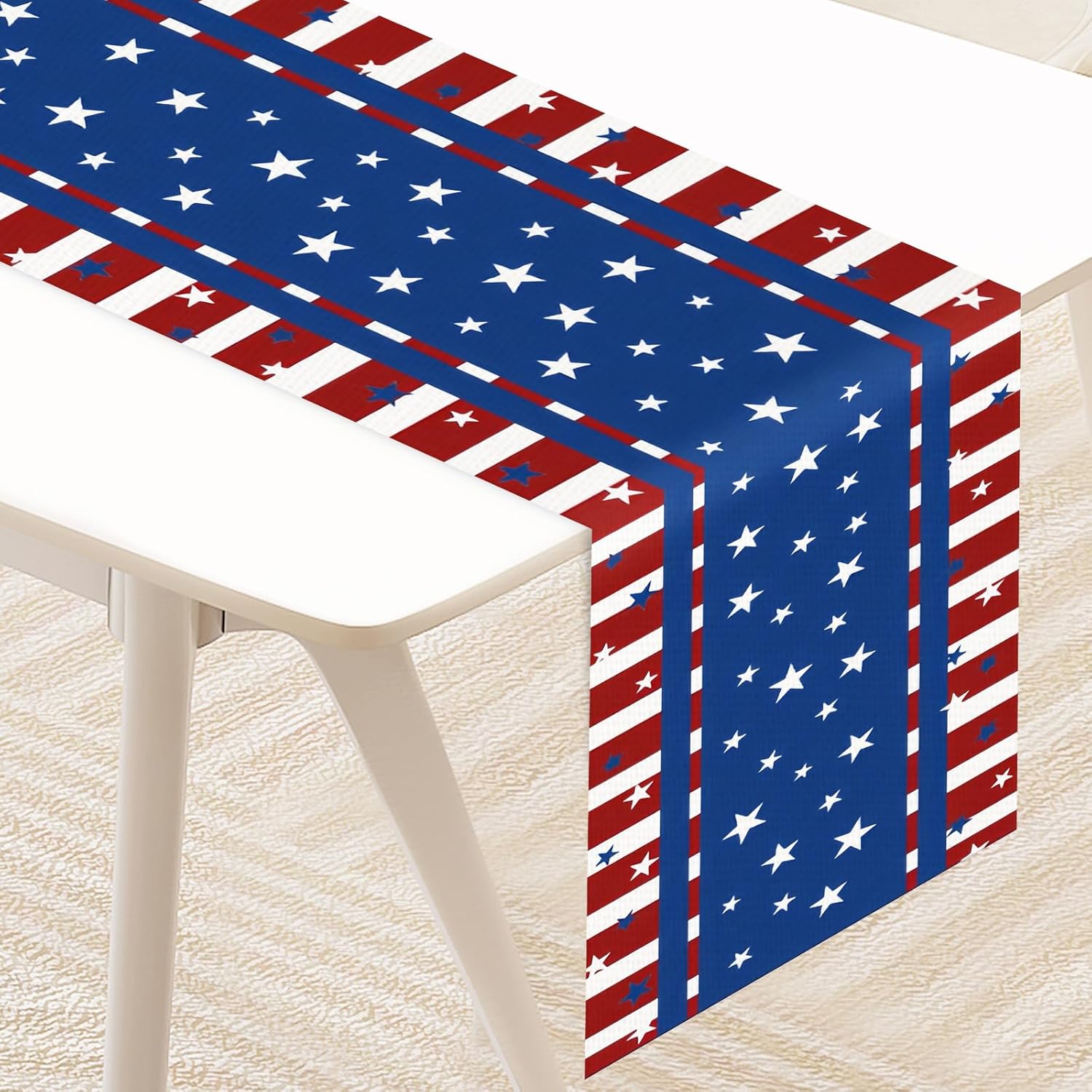 Amazon.com: American Flag Stripe and Star Table Runner 72 x 13 Inch ...