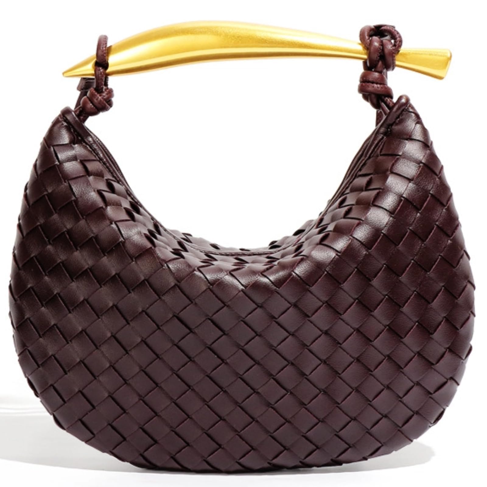 Woven Leather Handbags for Women Fashion Designer Clutch Purse Dumpling ...