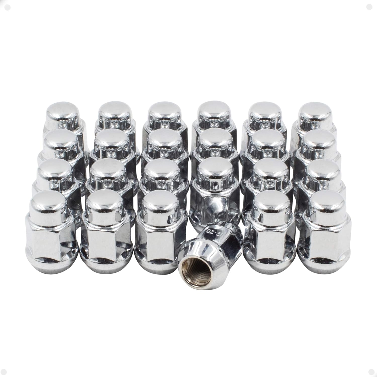 Wheel Accessories Parts Set of 24 Chrome 12x1.25 Lug Nuts Cone Seat ...