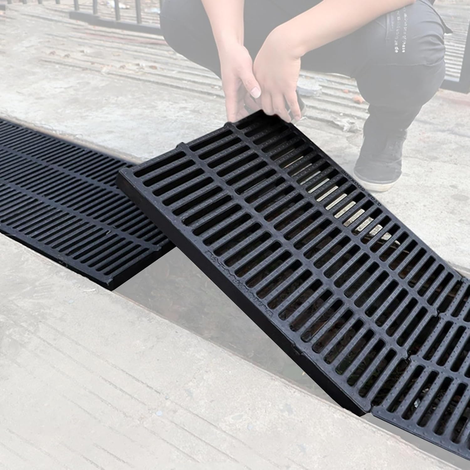 GFLPSQIA Drain Grates for Concrete Driveway, Outdoor Yard Garden ...