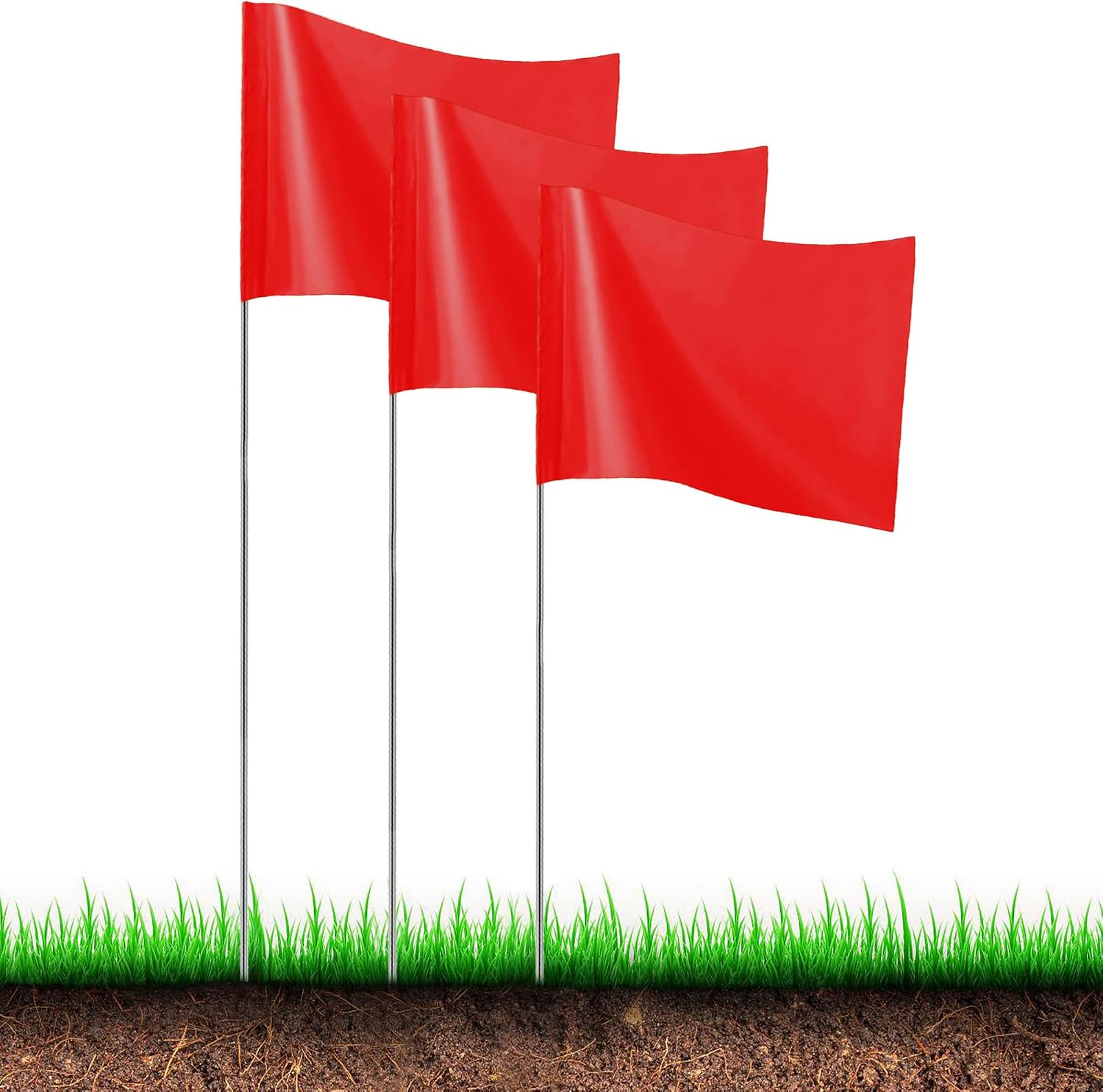 Amazon.com: 30Pack Red Marking Flags, JIZHGRAD 15x4x5 Inch Marker Flags ...